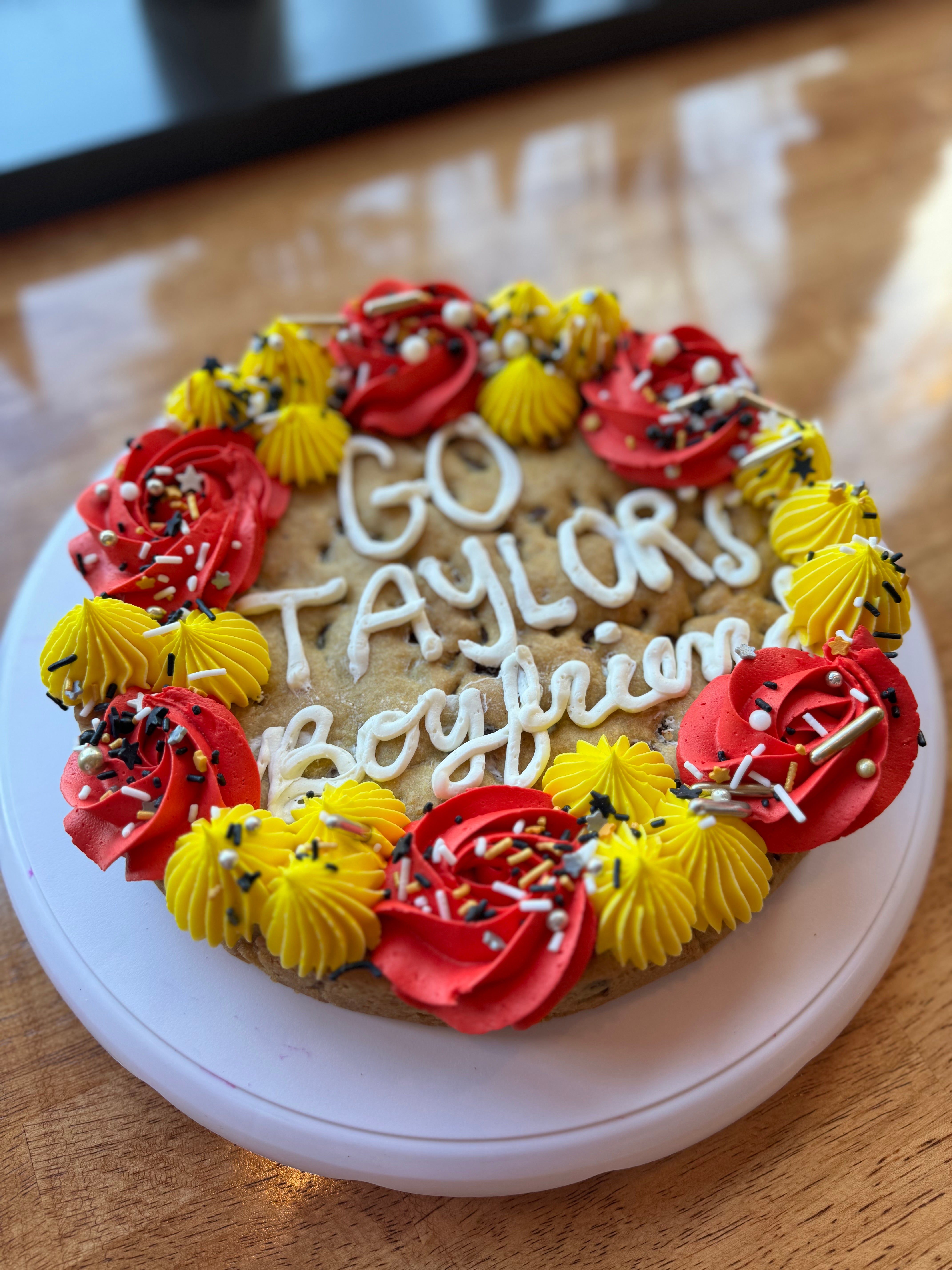 Taylor Swift Superbowl Cookie Cake | Queen of Tarts